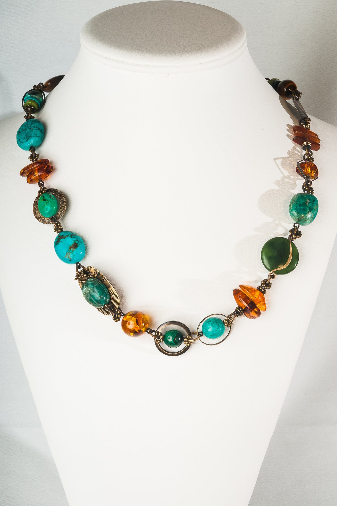 Colorful jewelry of Amber, Jade, Turquoise | Elemental AJT by Honica!