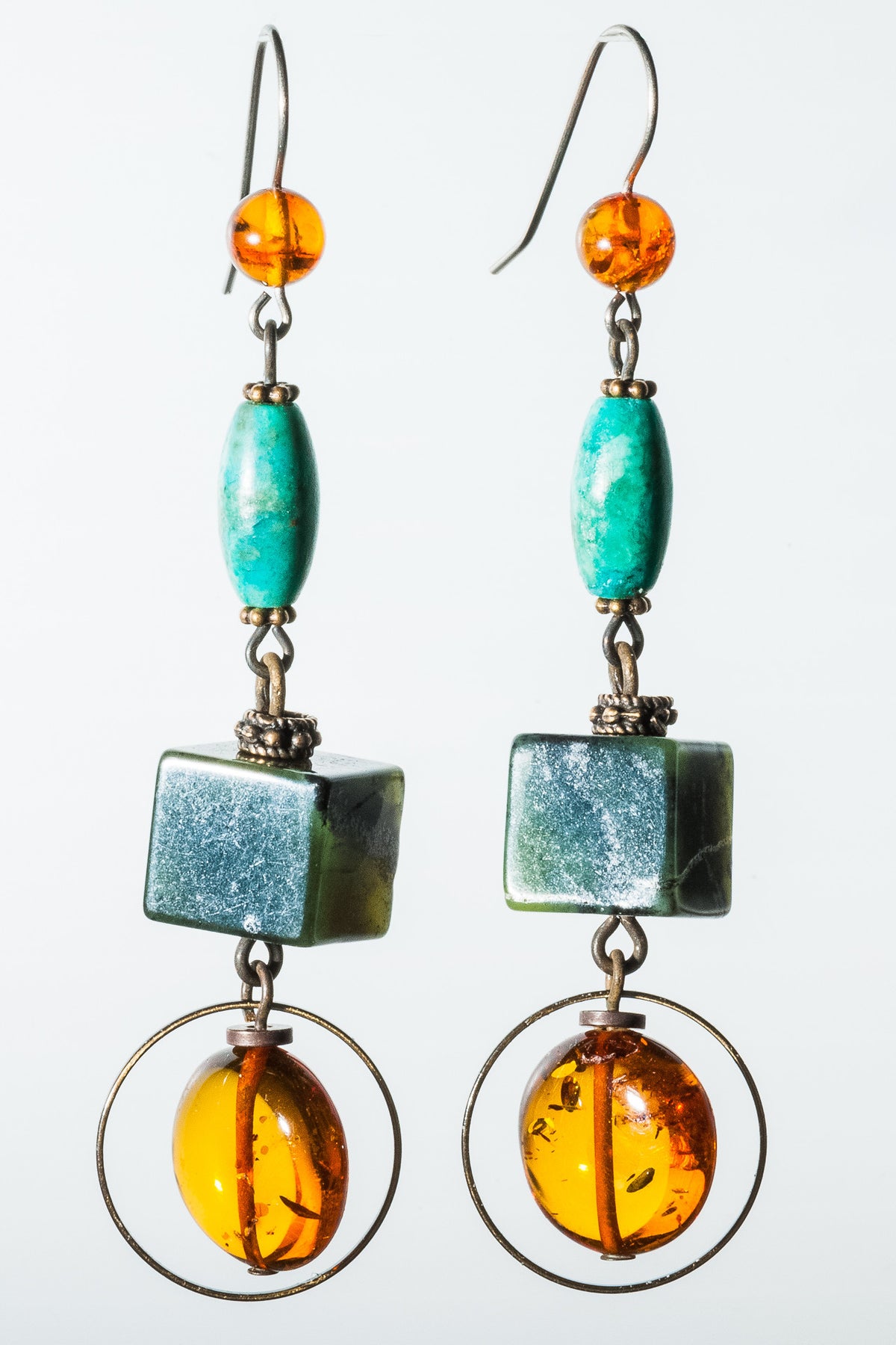 Colorful jewelry of Amber, Jade, Turquoise | Elemental AJT by Honica!