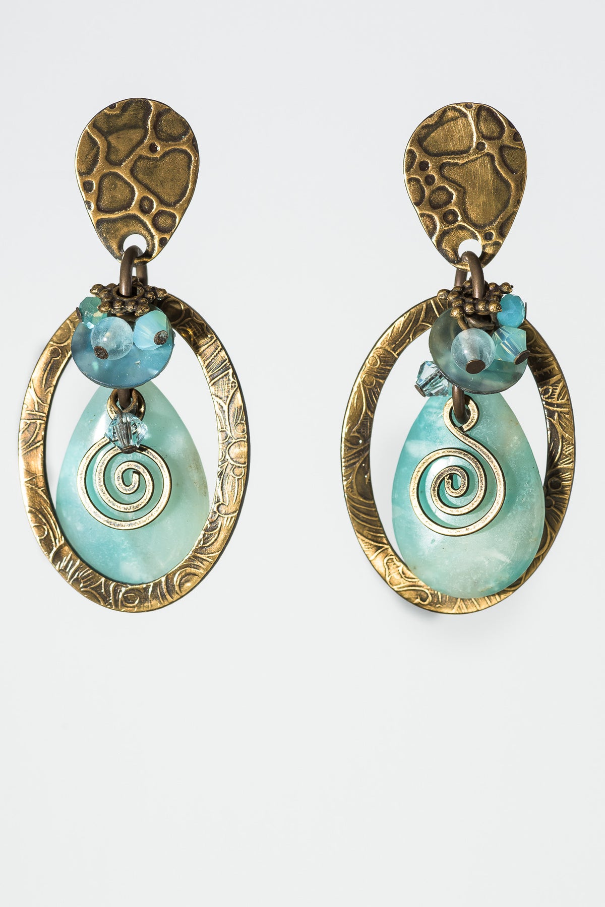 Handmade jewelry, colors like icebergs & emeralds, Solitude by Honica!