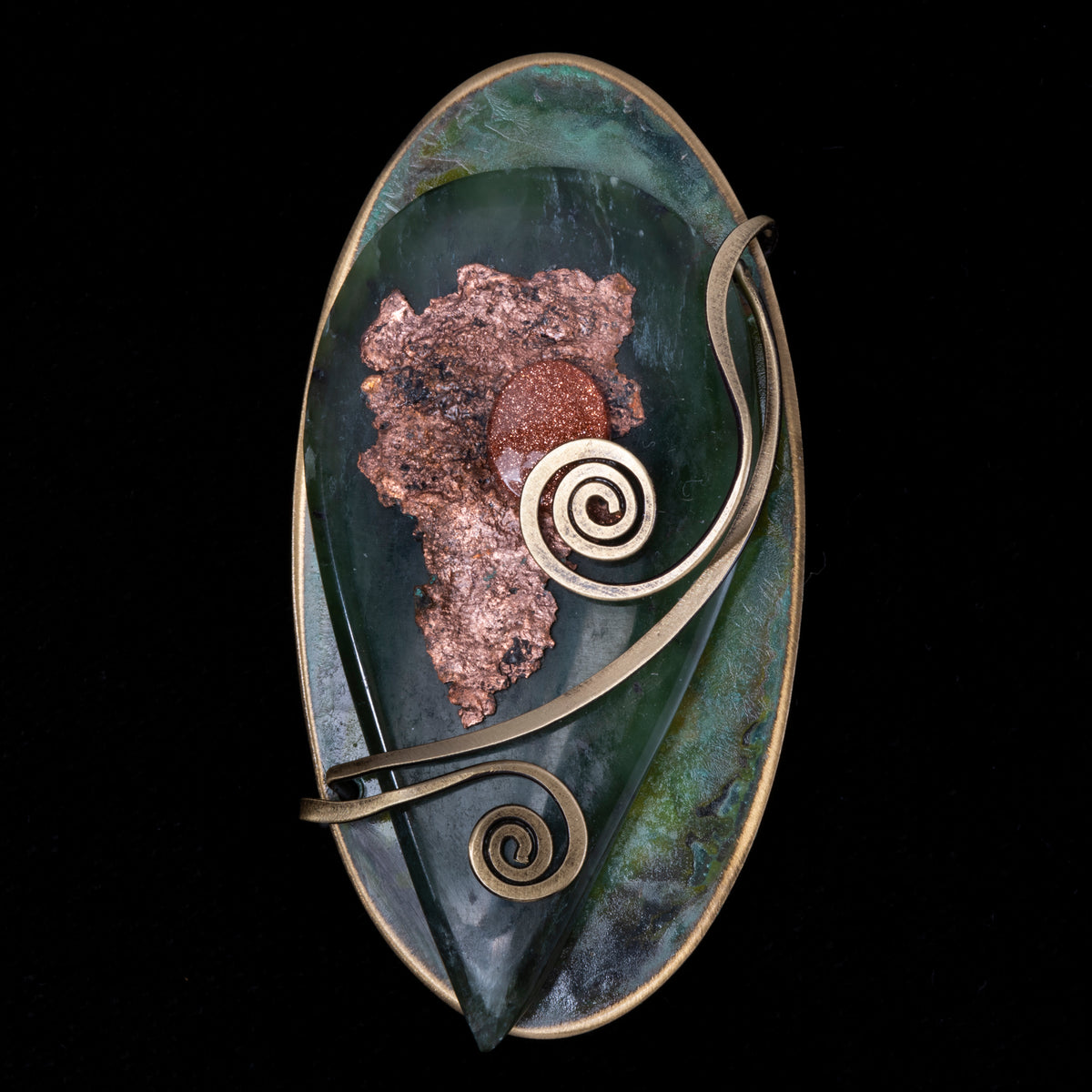 Elemental Jade Brooch - No. 969– Honica